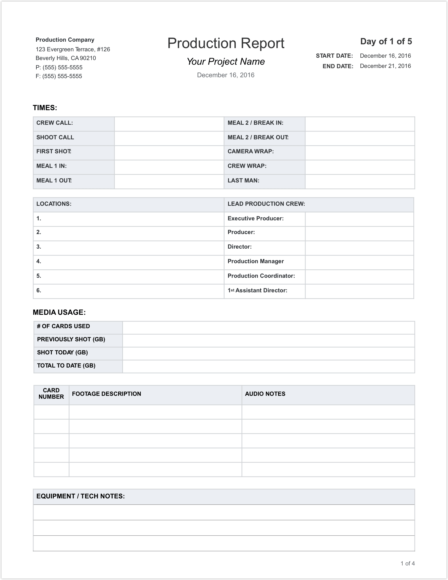 Download FREE Daily Production Report Template Download FREE Daily Production Report Template