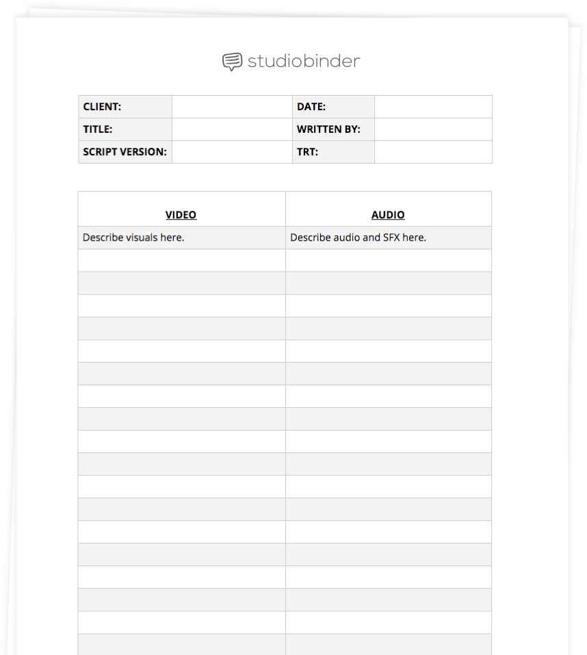 How To Use An AV Script Template To Write Better Ads FREE Template How To Use An AV Script Template To Write Better Ads FREE Template